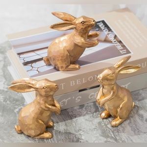 Accents | Nwt Resin Vintage Gold Bunny Decor Rabbit Figurines Small ...
